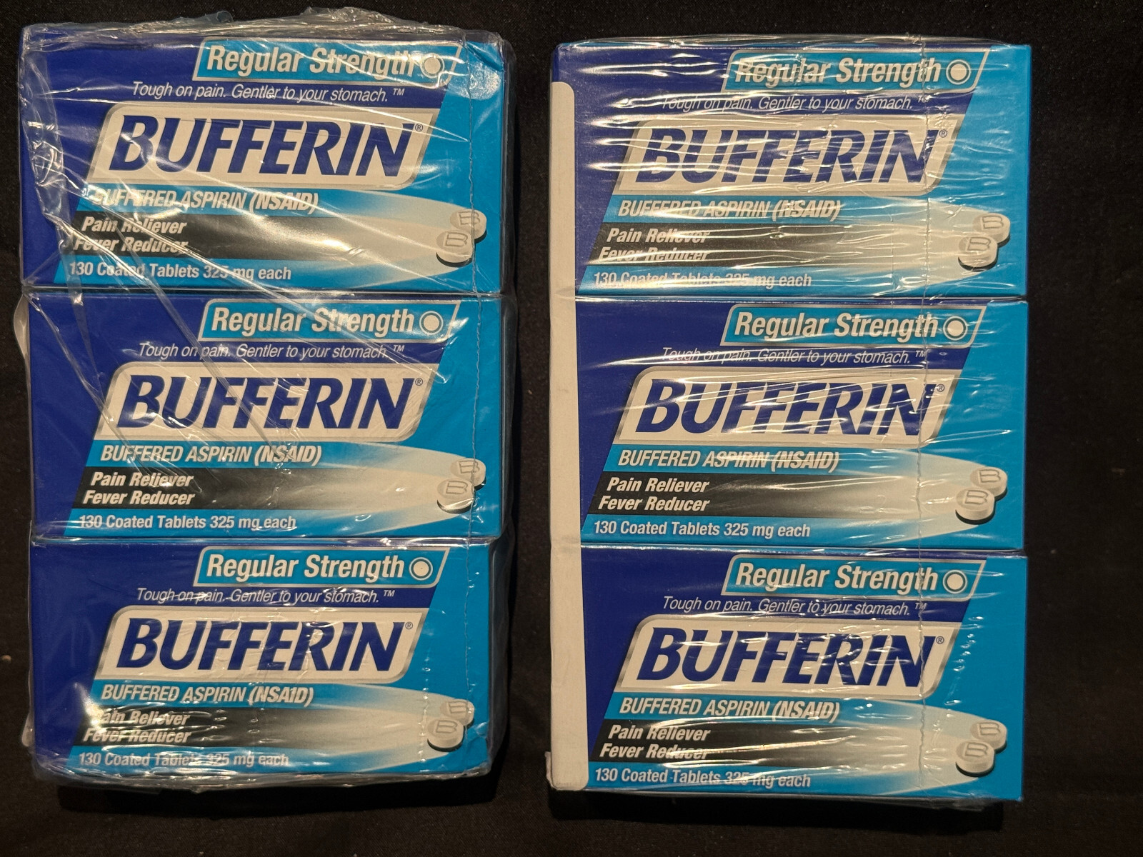 (6 pk) Bufferin Buffered Aspirin Coated Tablets Pain Reliever/Fever ...