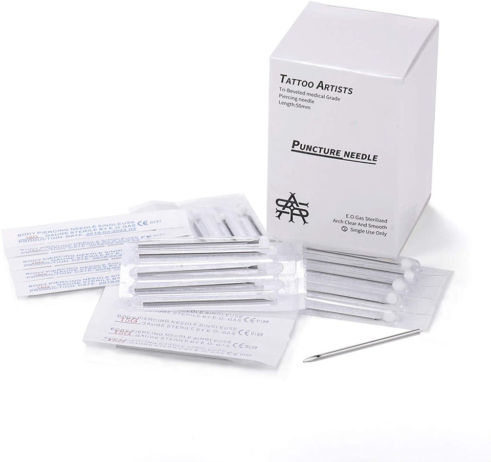 Disposable Piercing Needles Navel Nipple Ear Nose Lip Piercing Needles ...