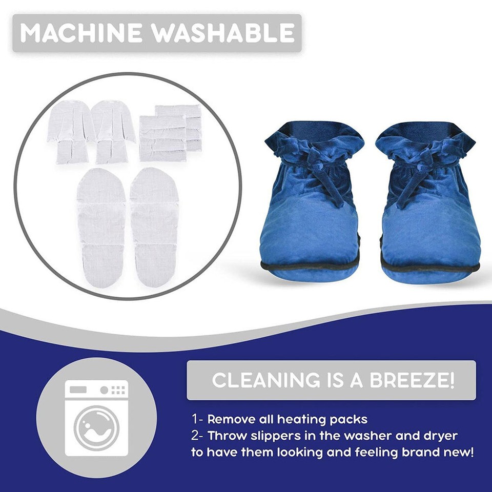 Men Women Microwaveable Booties Feet Warmer Heated Slippers For Plantar ...