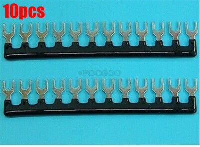 10Pcs 400V 10A 12 Postions Pre Insulated Terminal Barrier Strip Black ...