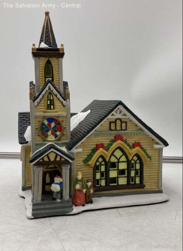 Holiday Village Christmas Decoration Hand-Painted Lighted Church ...