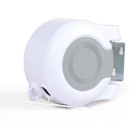 30M RETRACTABLE CLOTHES OUTDOOR REEL WASHING LINE SINGLE WALL MOUNTED ...