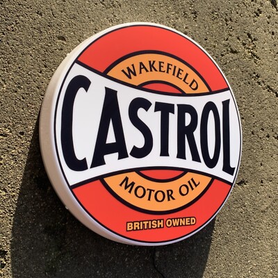 CASTROL OIL LED ILLUMINATED LIGHT BOX GARAGE SIGN PETROL GAS STATION ...