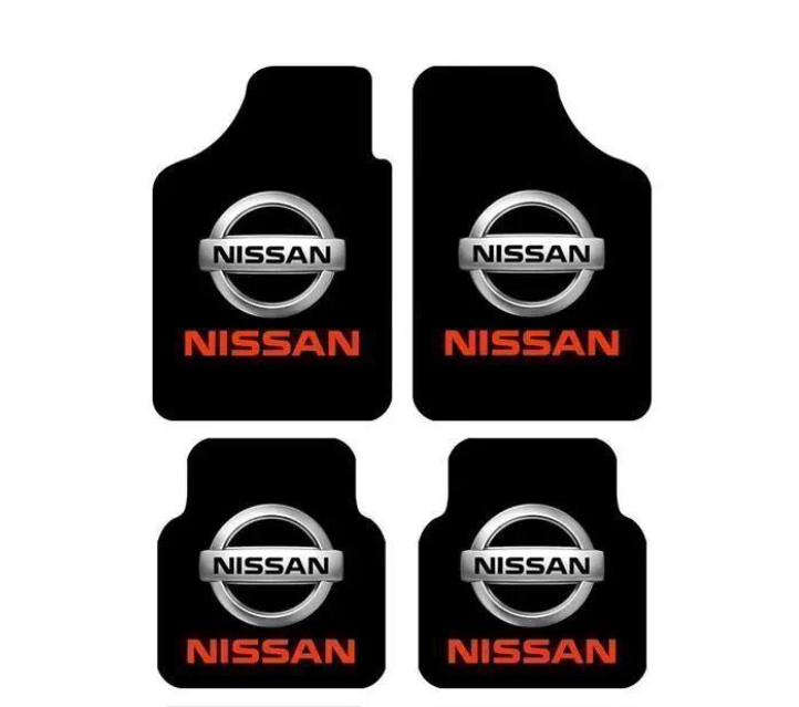For Nissan Car Floor Mats 4PCs All Models Black Universal Size Carpet ...