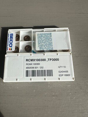 SECO CARBIDE INSERTS QUANTITY 10 RCMX100300 TP3000 | eBay