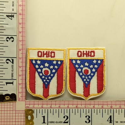 Ohio State Flag Travel Souvenir Lot Of 2 Patches Crest Badge | eBay