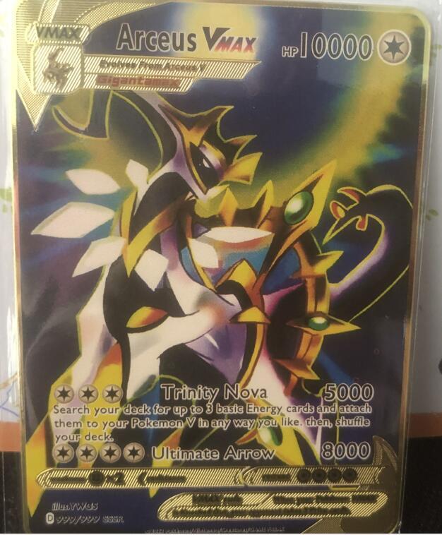 NEW Pokemon 10000point Metal Cards TCG Arceus VMAX Golden Pokemon Gifts ...