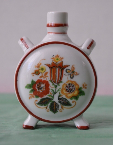 ANTIQUE ZSOLNAY PECS HUNGARY PORCELAIN MINIATURE BARACK BRANDY FLASK ...