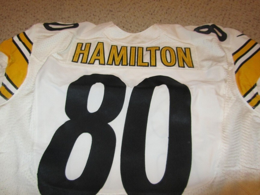 Ray Hamilton Pittsburgh Steelers Game Used 2015 White Away Jersey #80 ...