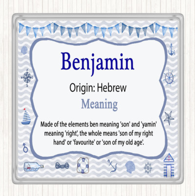 Benjamin Name Meaning Drinks Mat Coaster Nautical | eBay