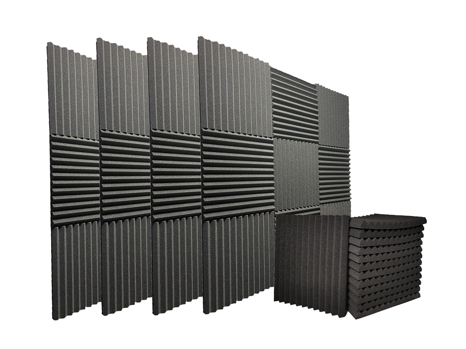 52 PACK 12”×12”×1” Sound Proof Foam Panels Indoor Sound Insulation ...