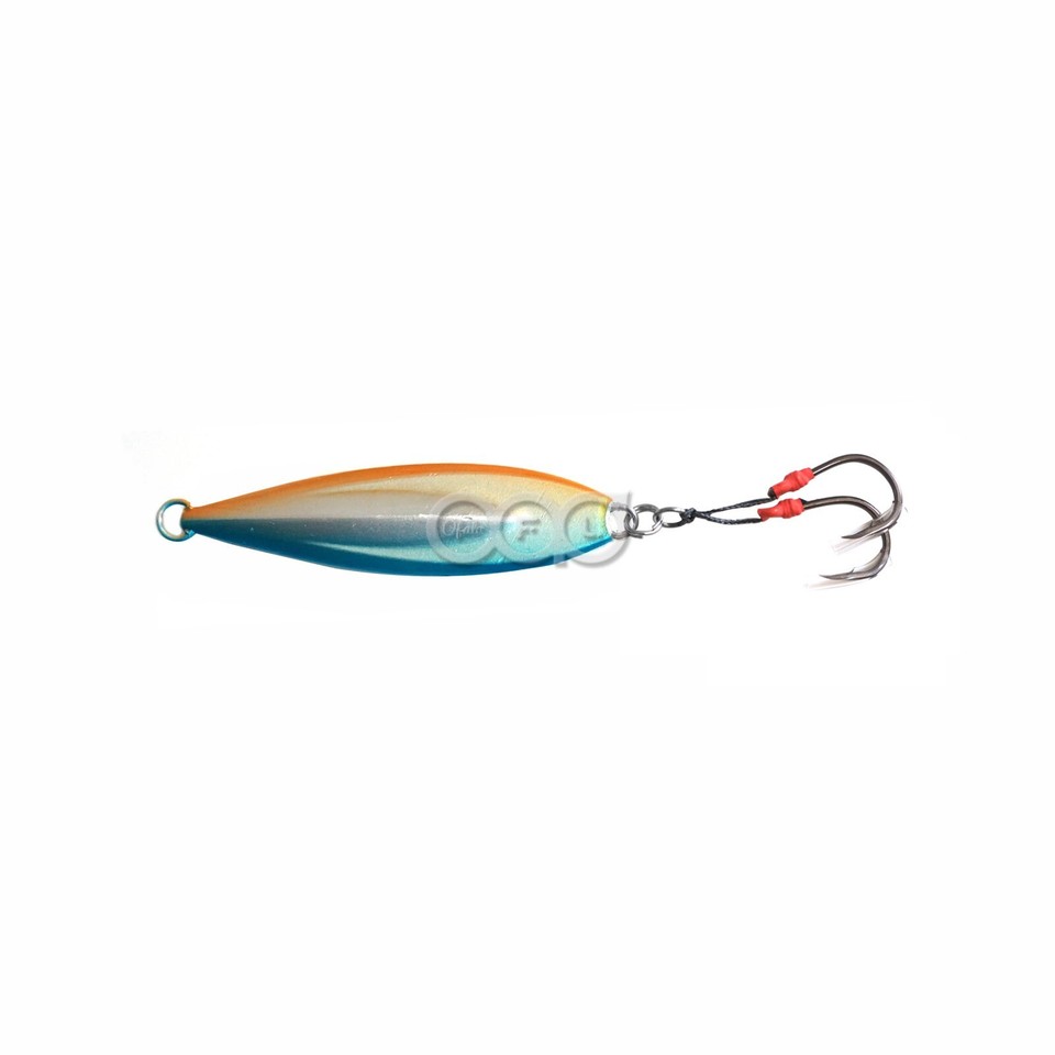 160g Fishing Flat Fall Vertical Jig 5.5oz Butterfly Lure Assist Hook ...