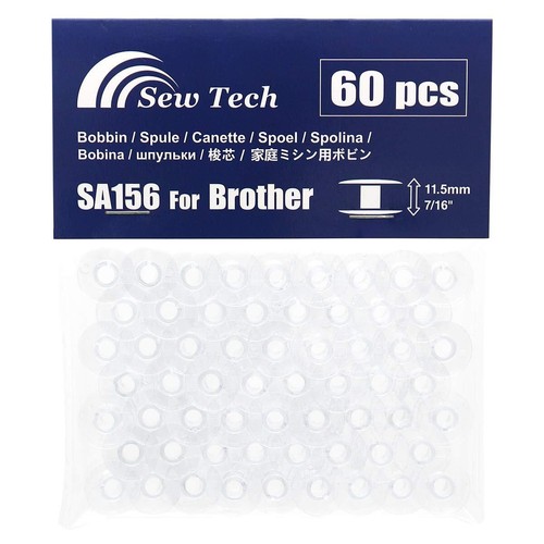 Sew Tech 60pcs SA156 Bobbins for Brother Sewing Machine XM2701 CS6000i ...