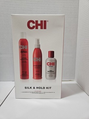 CHI Silk and Hold Kit (3 Piece Set) Hair Styling Product Set for Women ...