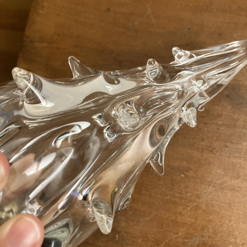 Anchor Bend Art Glass Clear Hand Blown Signed Christmas Tree 8.5" Tall ...