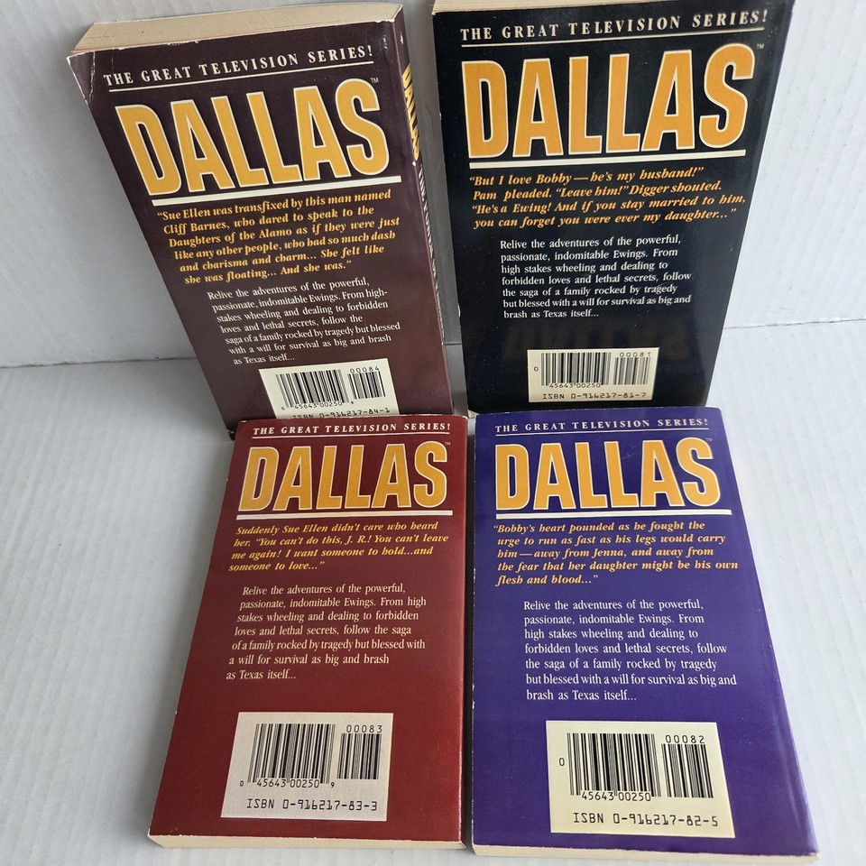 DALLAS TV Series Vintage Paperbacks 4 Books Lot Soaps & Serials 1,2,3,4 ...