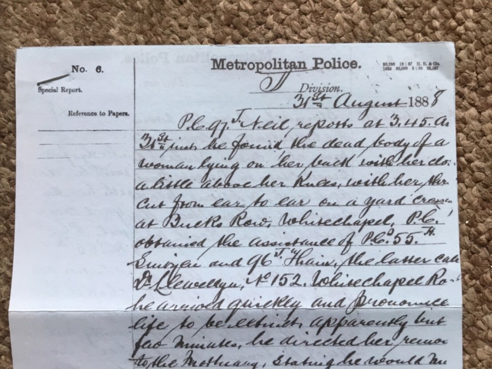 JACK THE RIPPER 1888 POLICE NEWSPAPER *8 PAGES* & POLICE WITNESS ...