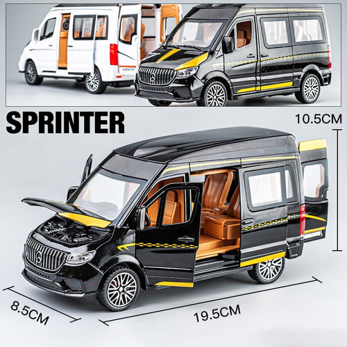 1:24 Alloy Bus Sprinter MPV Van Alloy Toy Car Diecast MPV Model Sound ...