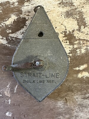 Vintage Strait-Line Chalk Line Reel Plumb Bob, The Irwin Company, Ohio ...