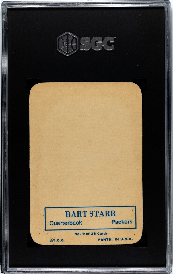 Bart Starr 1970 Topps Super Glossy Card #9- SGC Graded 3 VG (Green Bay ...