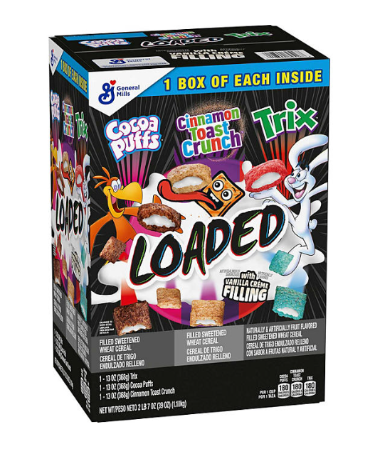 General Mills Loaded Cereal, 39 oz, Trix, Cinnamon Toast Crunch, Cocoa ...