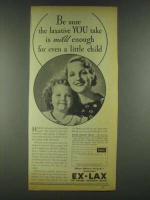 1936 Ex-Lax Laxative Ad - Mild Enough for a Child | eBay
