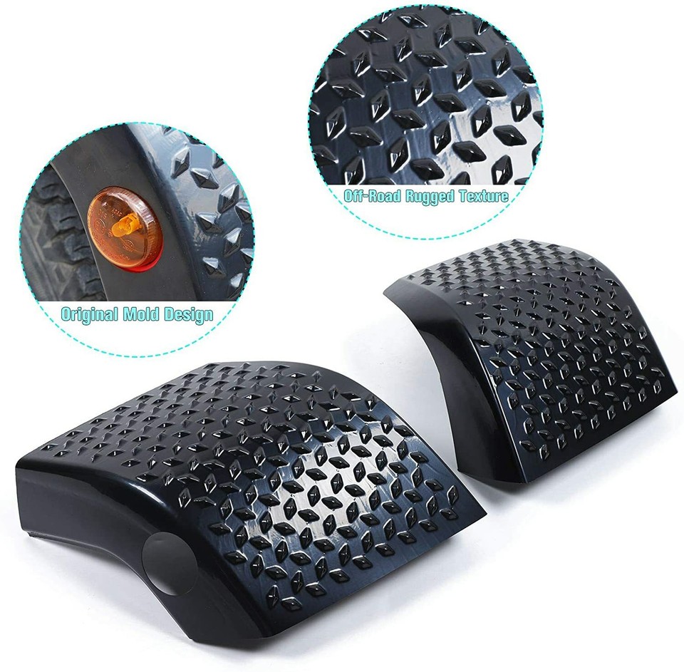 FOR 2007-17 JEEP WRANGLER JK 2PCS FRONT FENDER DECOR COVER TRIM ...