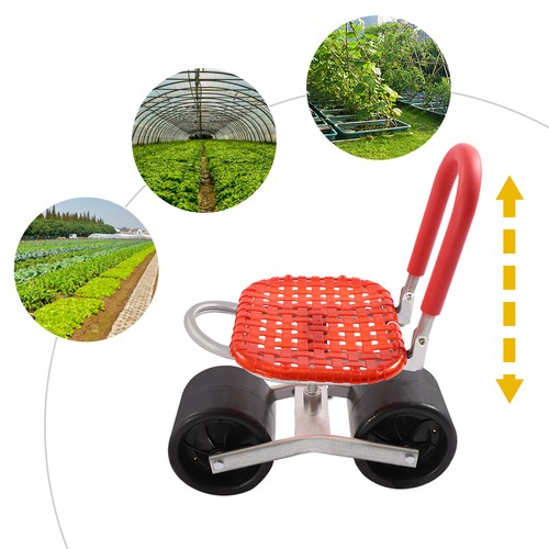 Garden Cart Rolling Work Seat Swivel Weeding Stool For Planting Farming ...