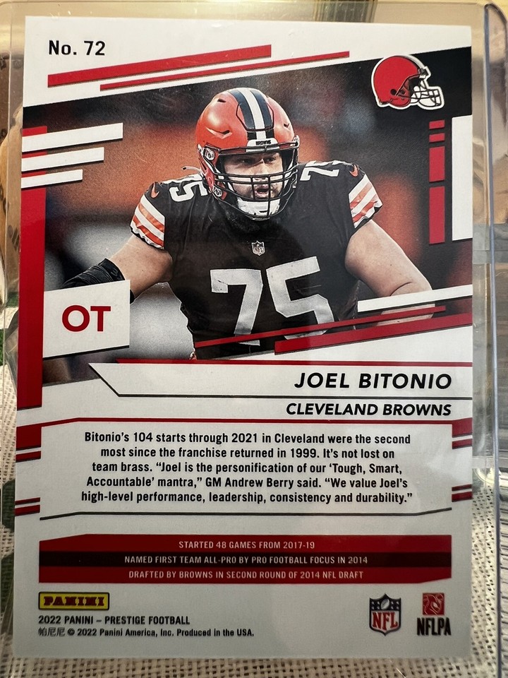 2022 Panini Prestige Xtra Points Red SP /449 JOEL BITONIO #72 BROWNS | eBay