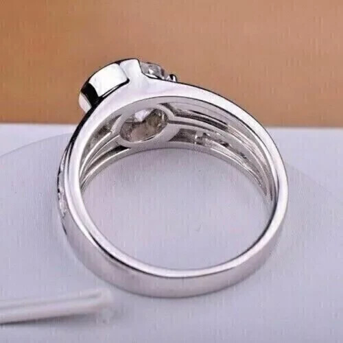 1.50Ct Round Cut Natural Diamond Dainty Men's Birthday Gift Ring 14K ...
