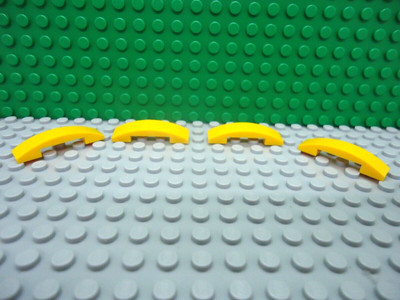 Lego 4 Bright Light Orange 4x1 double curved smooth slopes brick block ...