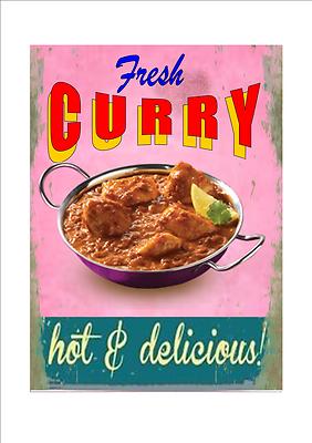 American Retro Style Diner Sign Curry House Sign Indian Food Curry Sign ...