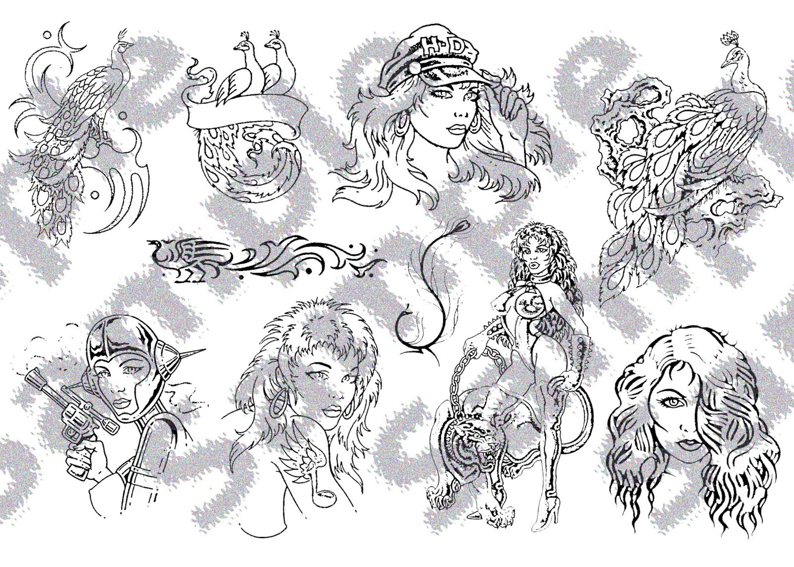 392 Digital Tattoo Flash Sheets with Color + Outlines - CD/USB | eBay