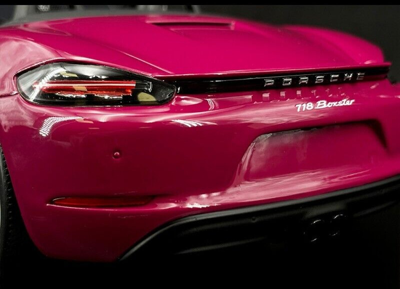 Porsche 718 Boxster Rubystone Red w/ Display Case 1/18 Spark Dealer ...