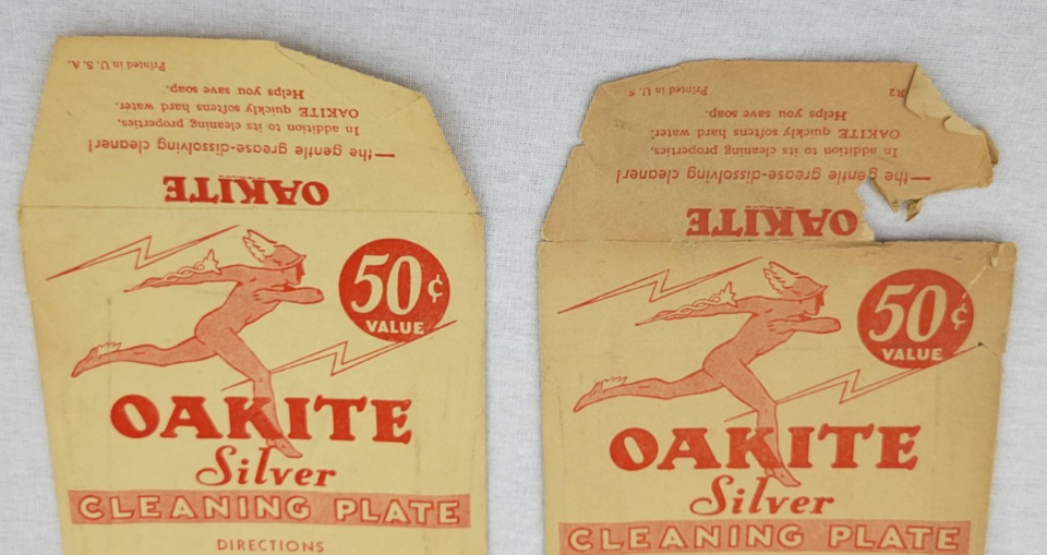 Oakite Silver Cleaning Plates Vintage Advertising Set of 2 Kitchen ...
