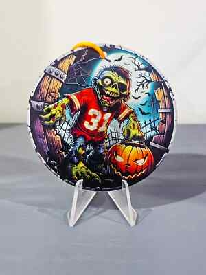 FOOTBALL PLAYER ZOMBIE KANSAS CITY CHIEFS SPOOKY HAPPY HALLOWEEN METAL ...