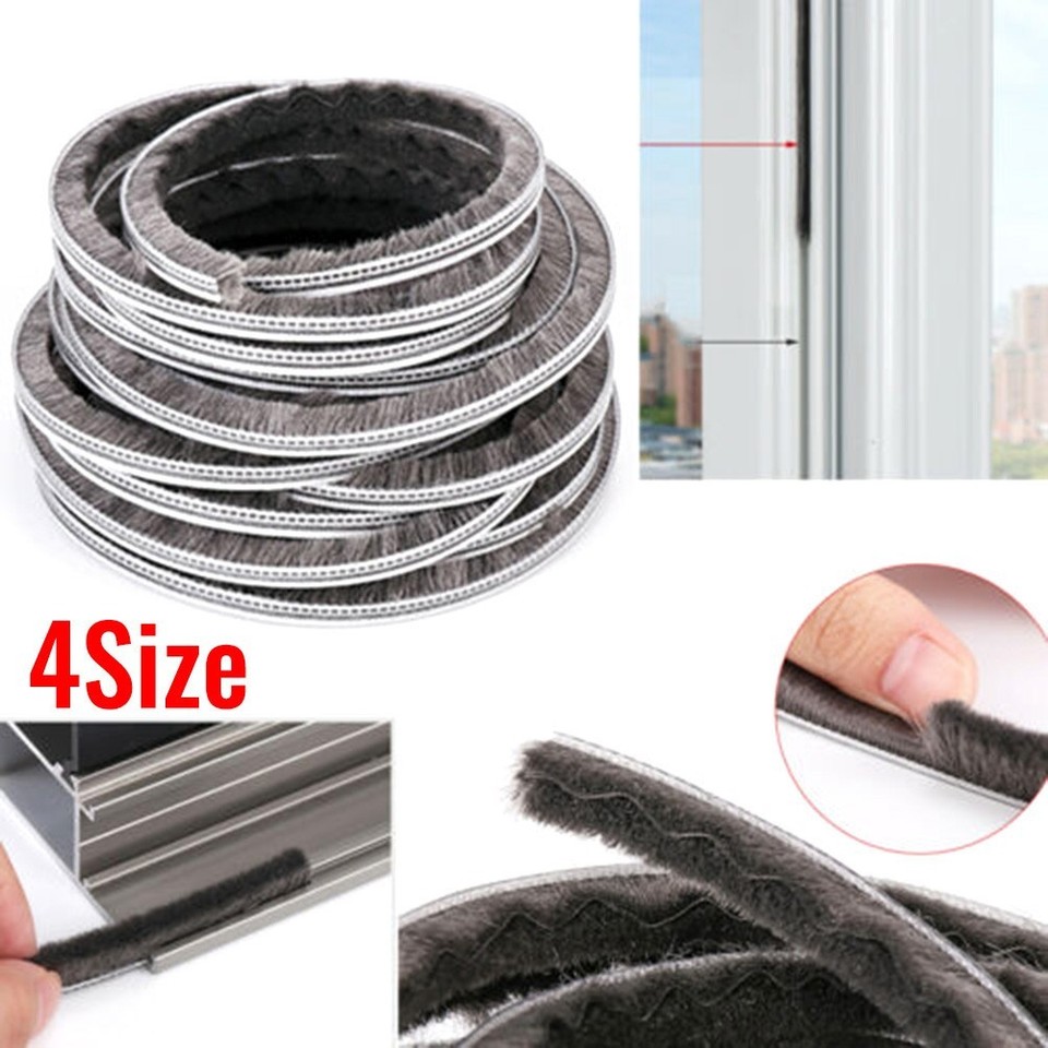 Door Strip 10M Brush Draught Dustproof Hairy Insect Proof Pile Sliding ...