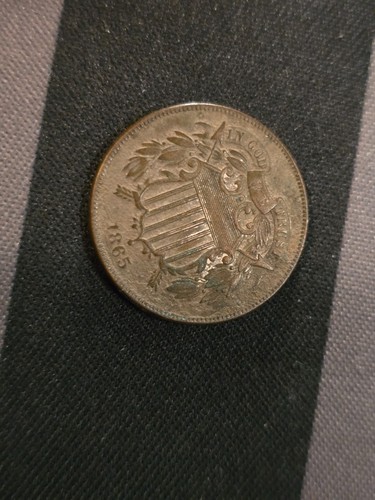 1865 "Union Shield" Copper Two-Cent Coin, Fine Condition | eBay