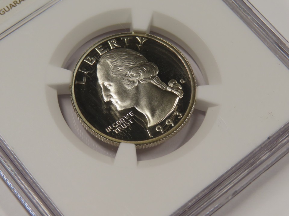 1993 S SILVER NGC PF 70 ULTRA CAMEO PROOF WASHINGTON QUARTER COIN 25 ...