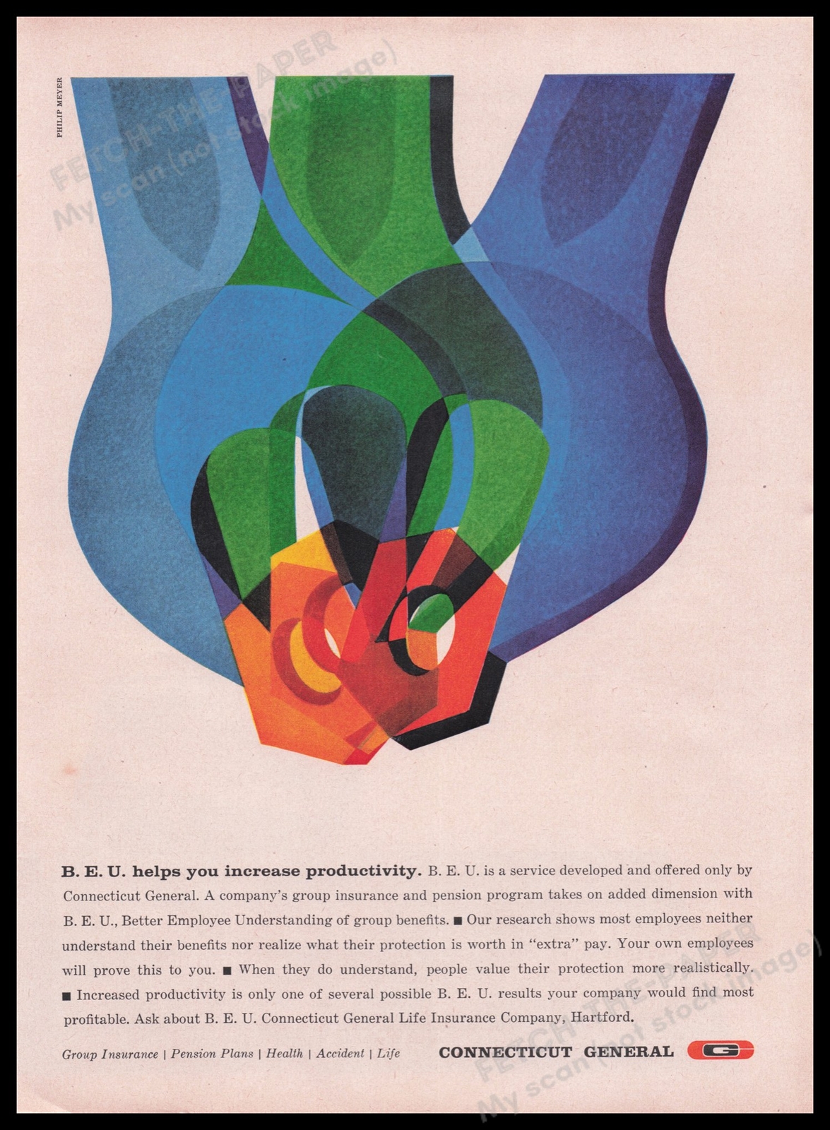 Connecticut General B.E.U. Insurance 1950s Print Advertisement Ad 1959 ...