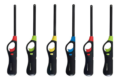 Lot of 6 Neon Long Refillable Butane Gas Lighter For Grill- New | eBay