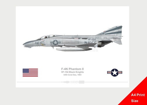 Warhead Illustrated F-4N Phantom II VF-154 Black Knights 100 A4 ...