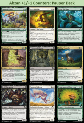 MTG Abzan +1/+1 Counters Pauper Deck -Common Casual 60 Magic MH3: Ready ...