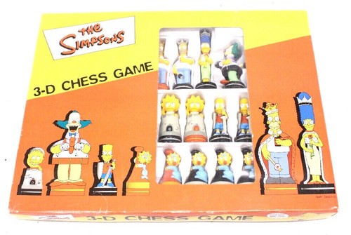 Retro 2000 THE SIMPSONS 3-D CHESS GAME - Pieces & Board - BOXED - H14 ...