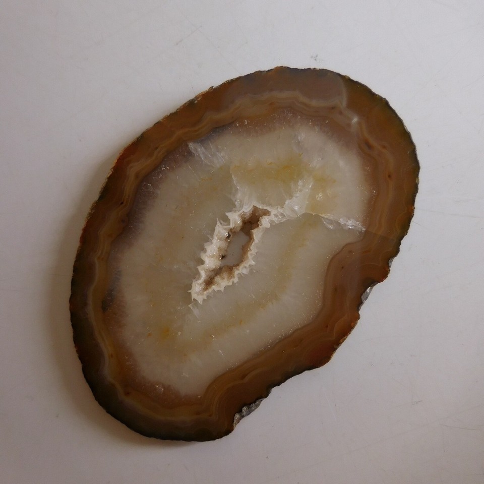 Flat Stone Miniature Paperweight Brown White Vintage Art Deco Design ...