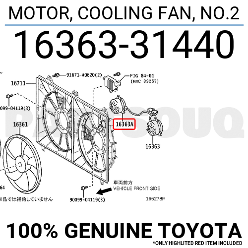 1636331440 Genuine Toyota MOTOR, COOLING FAN, NO.2 16363-31440 | eBay