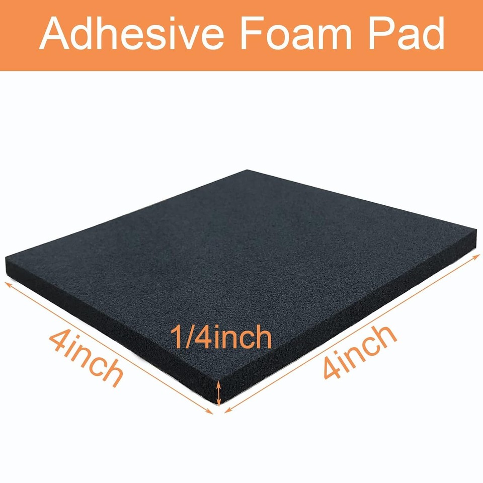 8 Pcs Black Adhesive Foam Padding 4x4" 1/4" Thick Anti-Vibration ...
