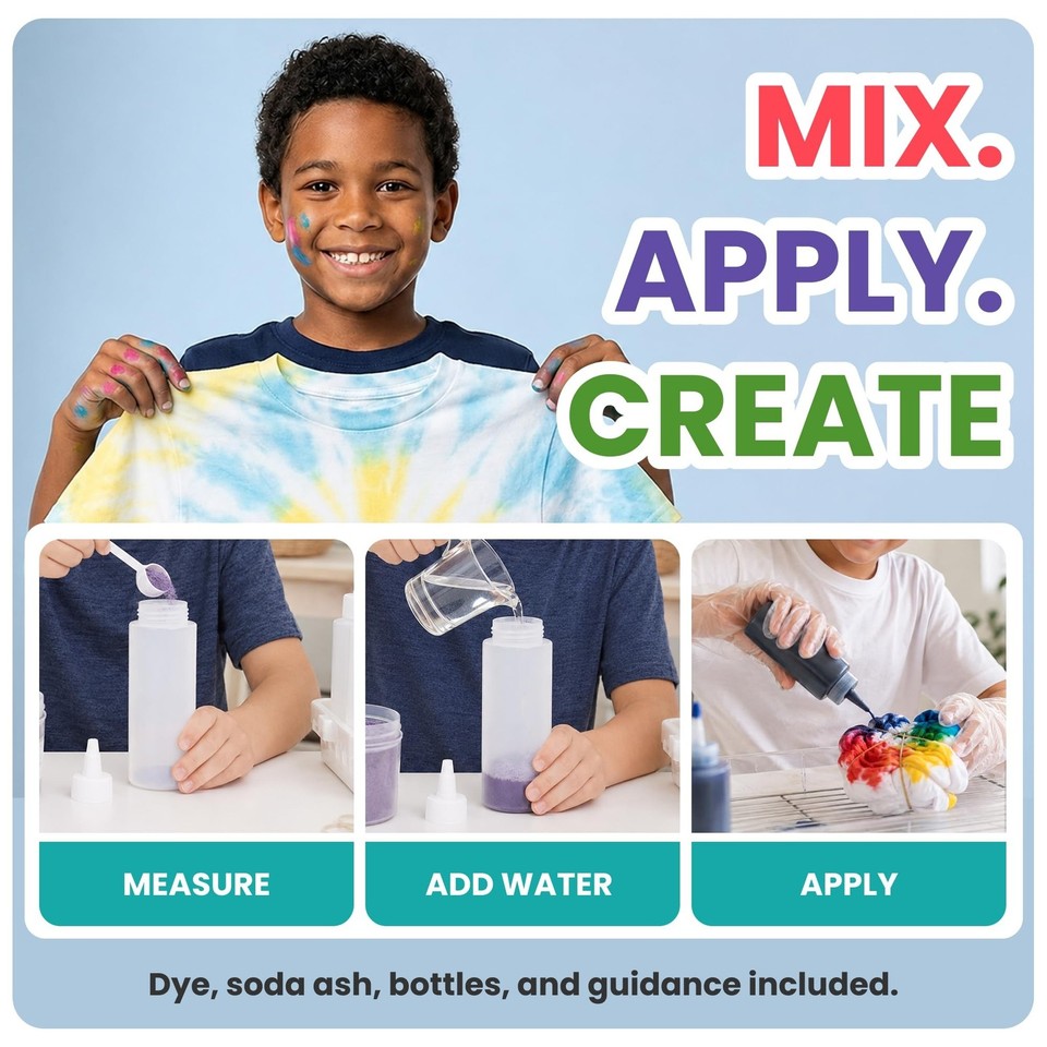 Color Splash Bulk Tie Dye Kit, 8 Colors, Soda Ash, Makes 1500+ Projects ...