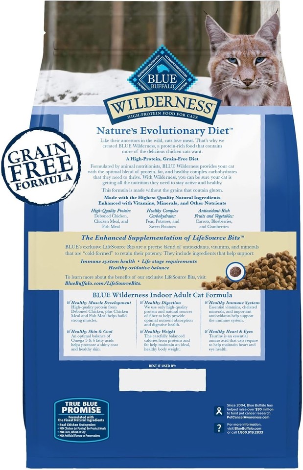 Blue Buffalo BLUE Wilderness Adult Indoor Dry Cat Food Chicken Recipe 5 ...