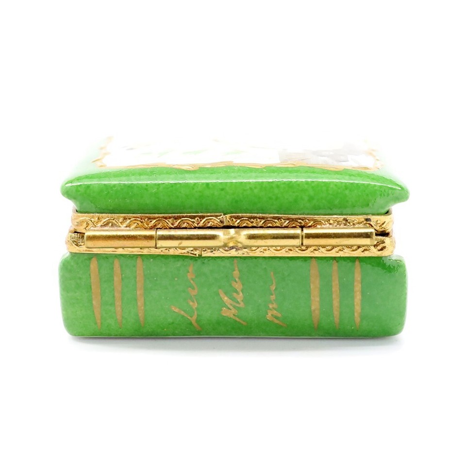 Limoges Porcelain Book Shaped Trinket Box with a Rabbit on the Cover by ...